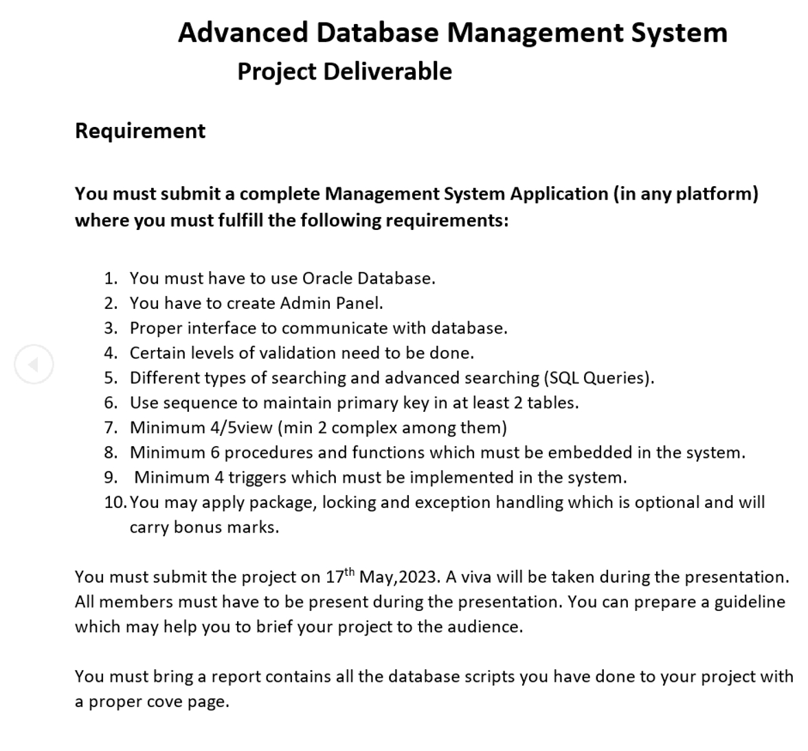 Solved You must submit a complete Management System | Chegg.com