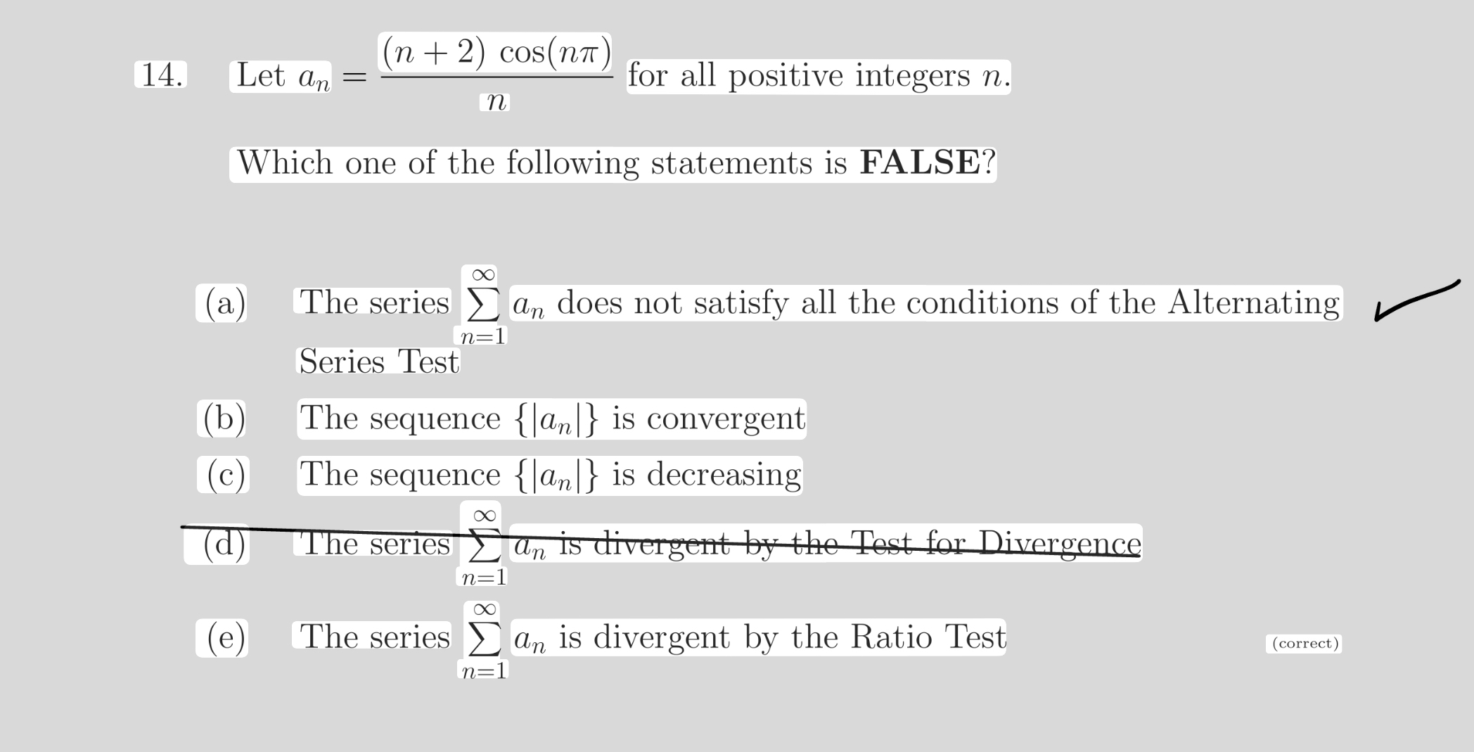Solved Let an=(n+2)cos(nπ)n ﻿for all positive integers | Chegg.com
