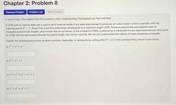 Solved Chapter 2: Problem 8 Previous Problem Probler List | Chegg.com