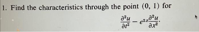 Solved Find the characteristics through the point (0,1) for | Chegg.com