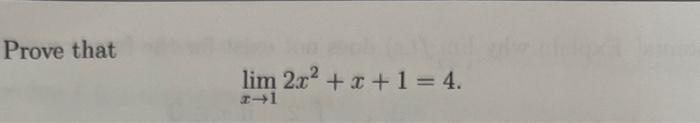Prove a functional limit for f(x)=2x2+xProve that | Chegg.com