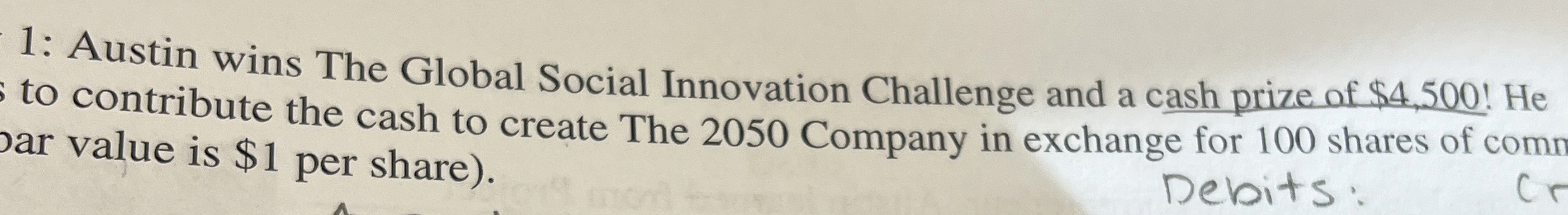 Solved 1: Austin wins The Global Social Innovation Challenge | Chegg.com