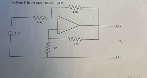 Solved Problem 3. ﻿In the circuit below find V6. | Chegg.com