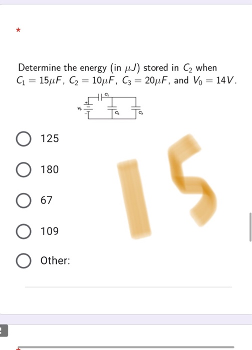 Solved Determine the energy (in uJ) stored in C2 when G1 = | Chegg.com
