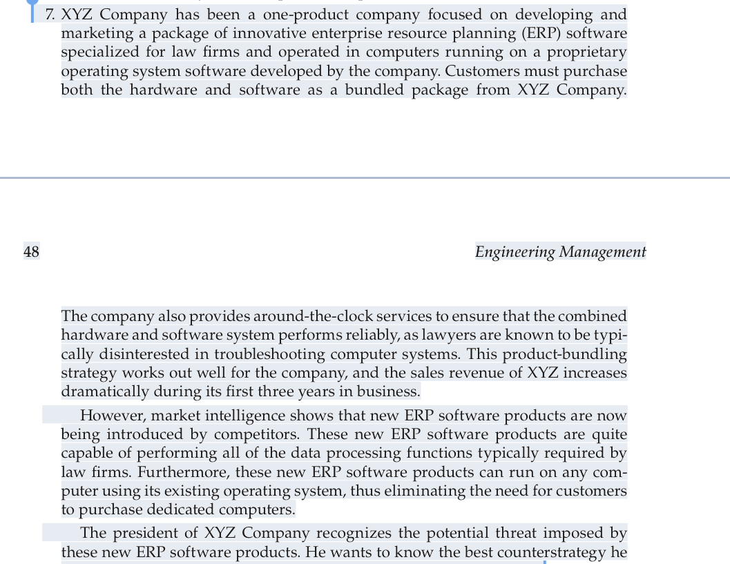 Solved XYZ Company has been a one-product company focused on | Chegg.com