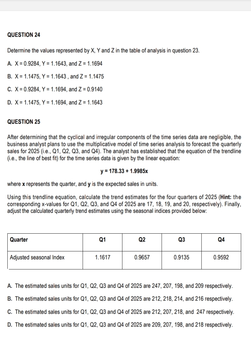 Solved QUESTION 24Determine the values represented by x,Y | Chegg.com