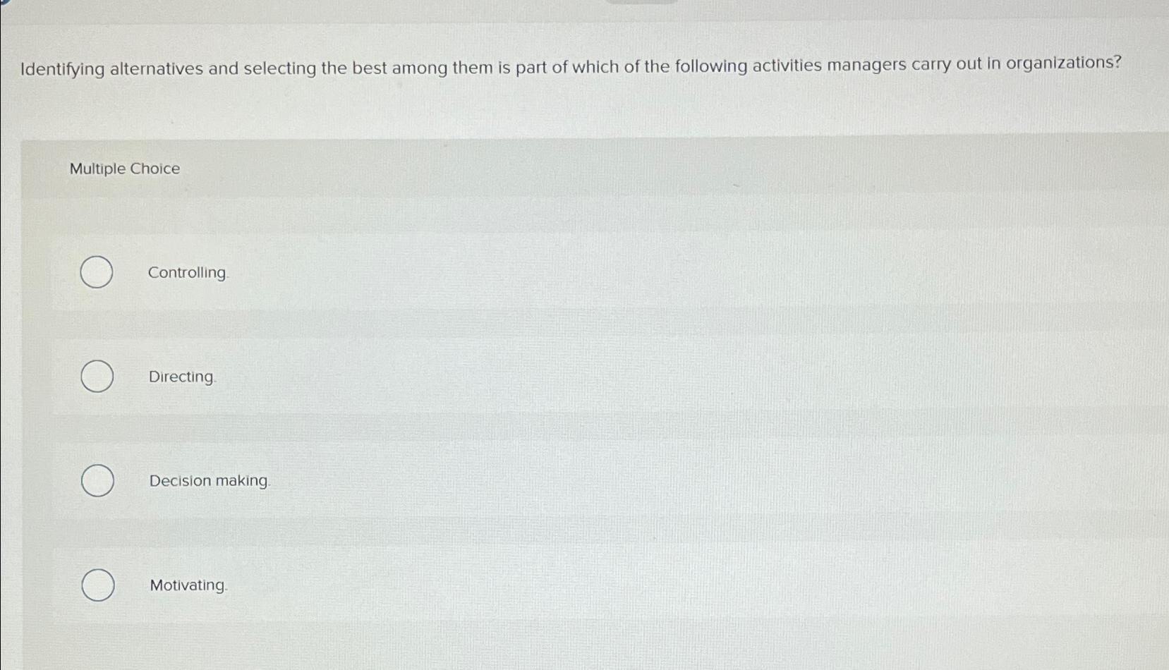 Solved Identifying alternatives and selecting the best among | Chegg.com
