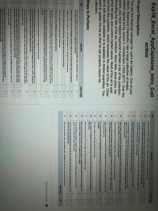 AutoSave TO Mills Exp19 Excel AppCapstone Intro | Chegg.com