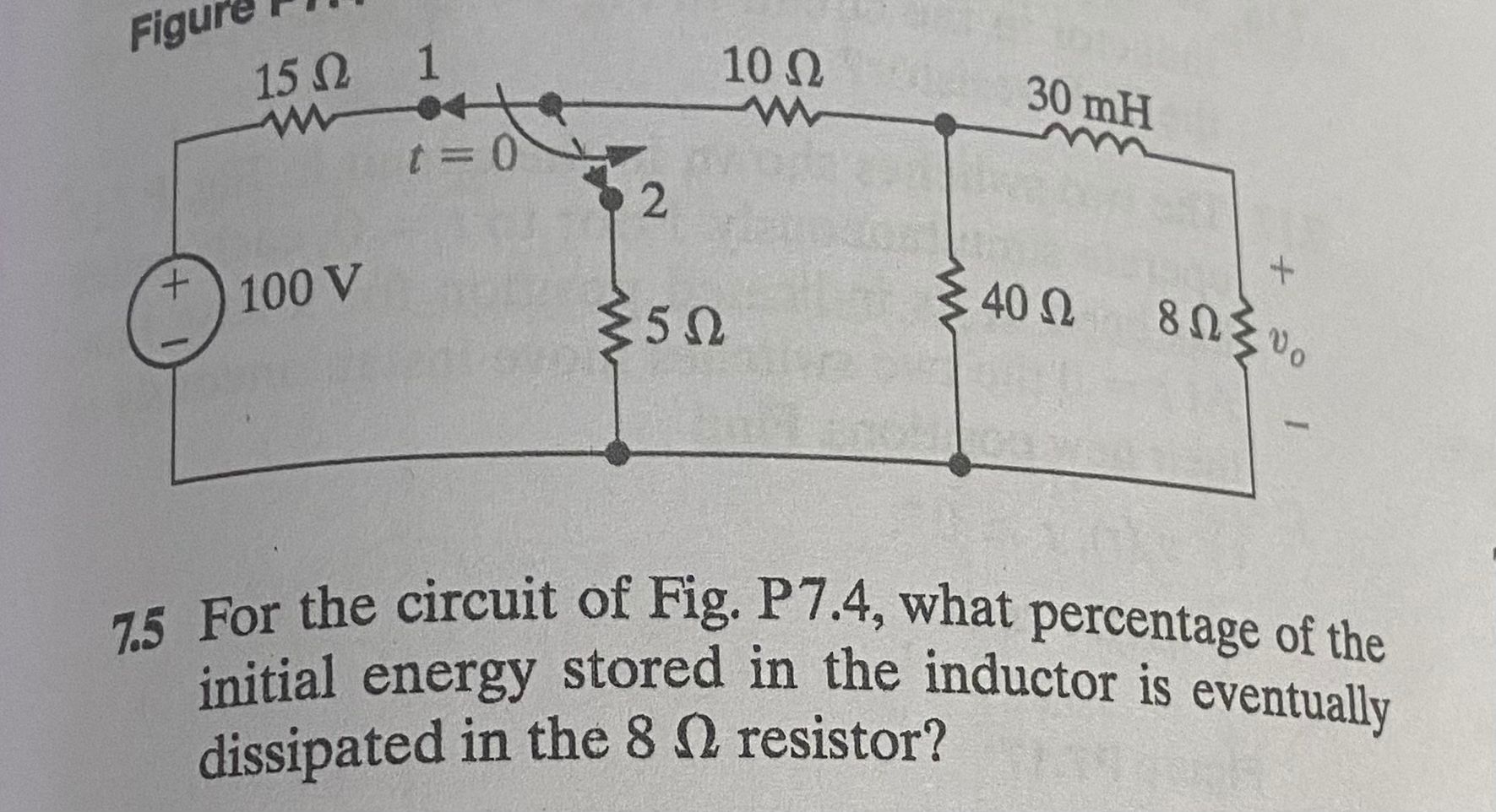 Solved 7.5 ﻿For the circuit of Fig. P7.4, ﻿what percentage | Chegg.com