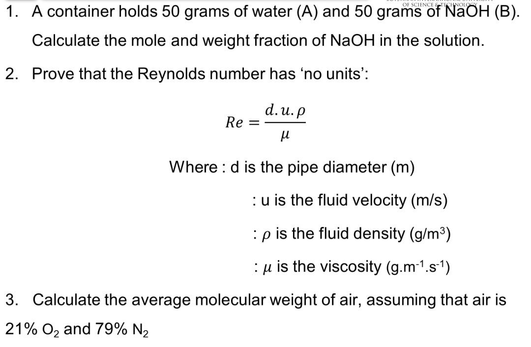 Solved 1. A container holds 50 grams of water (A) and 50 | Chegg.com