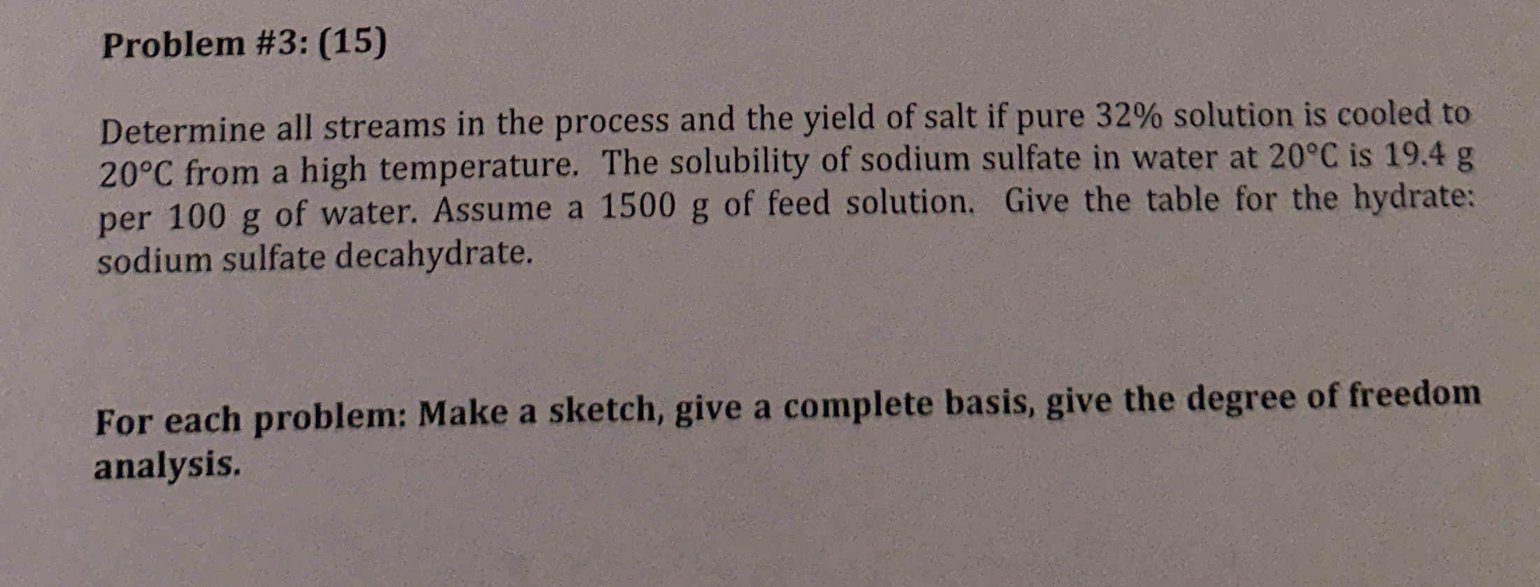 Solved Problem #3: (15)Determine all streams in the process | Chegg.com