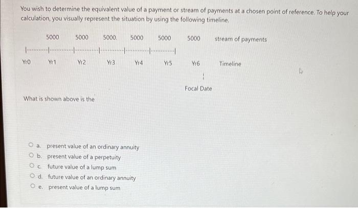 Solved You wish to determine the equivalent value of a | Chegg.com
