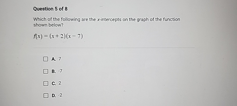 Solved Question 5 ﻿of 8Which of the following are the | Chegg.com