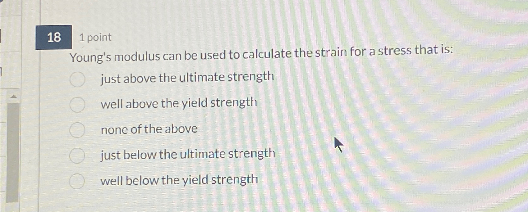 Solved 181 ﻿pointYoung's modulus can be used to calculate | Chegg.com