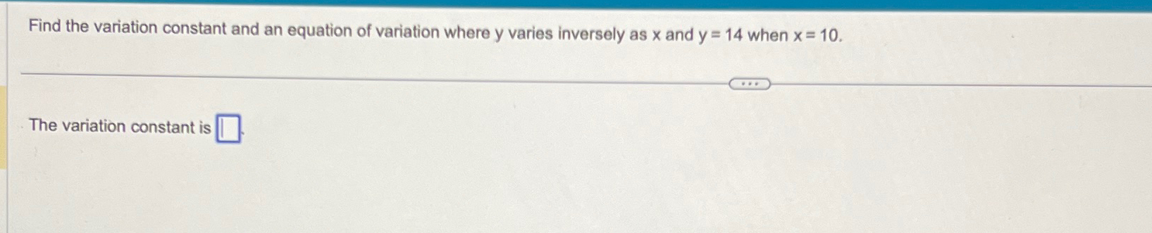 Solved Find the variation constant and an equation of | Chegg.com