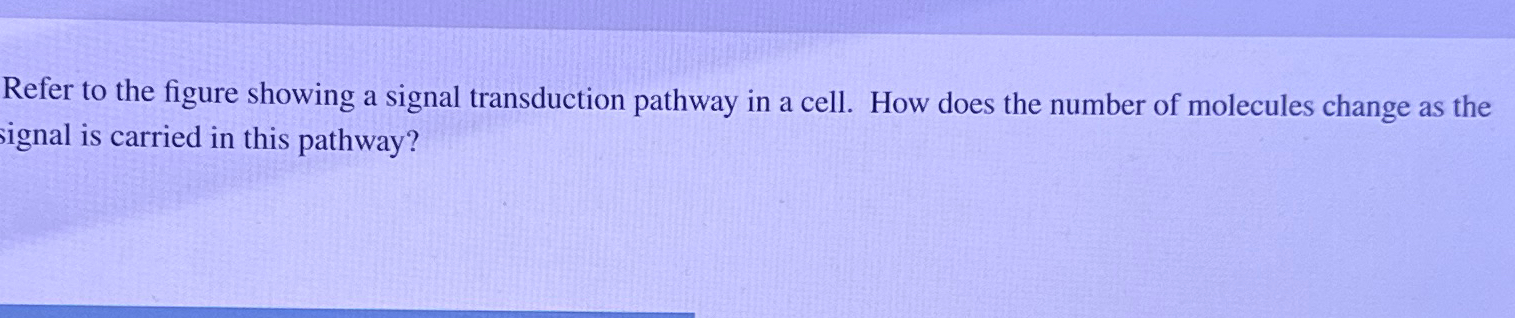 Solved Refer to the figure showing a signal transduction | Chegg.com