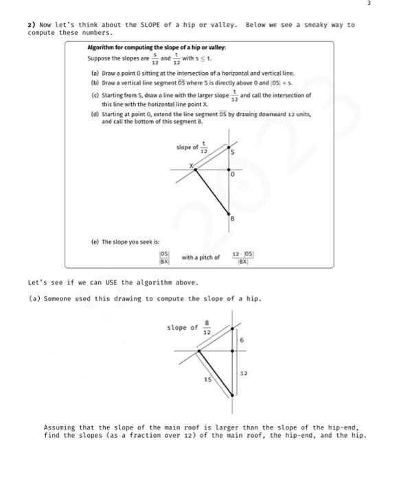 Solved 2) Now let's think about the SLOPE of a hip or | Chegg.com