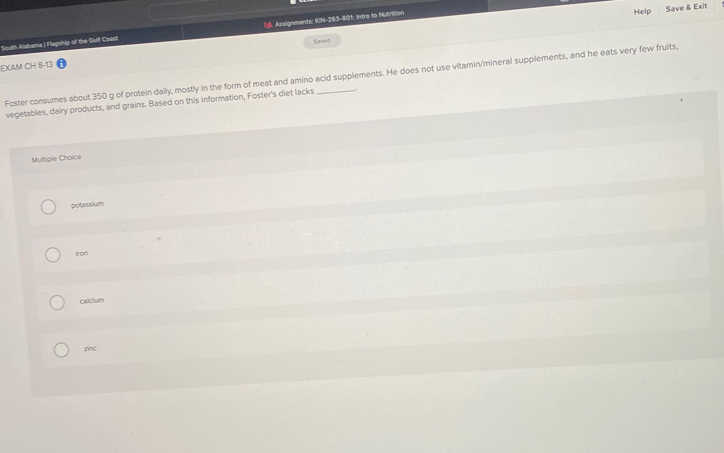 Solved Assignments: KIN-263-801: Intro to NutritionHelpSave | Chegg.com