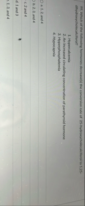 Solved Which of the following hormones decrease(s) ﻿the | Chegg.com