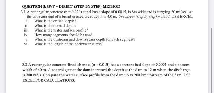 Solved QUESTION 3: GVF - DIRECT (STEP BY STEP) METHOD 3.1 A | Chegg.com