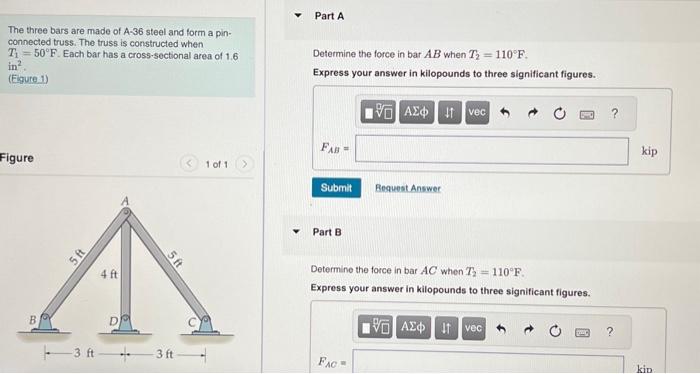 Solved The three bars are made of A. 36 steel and form a | Chegg.com