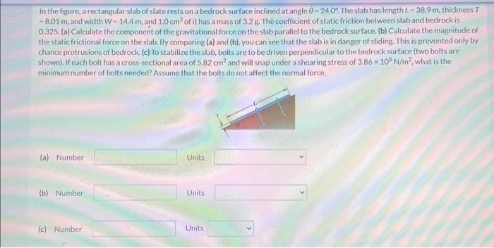 Solved In the figure, a rectangular slab of slate rests on a | Chegg.com