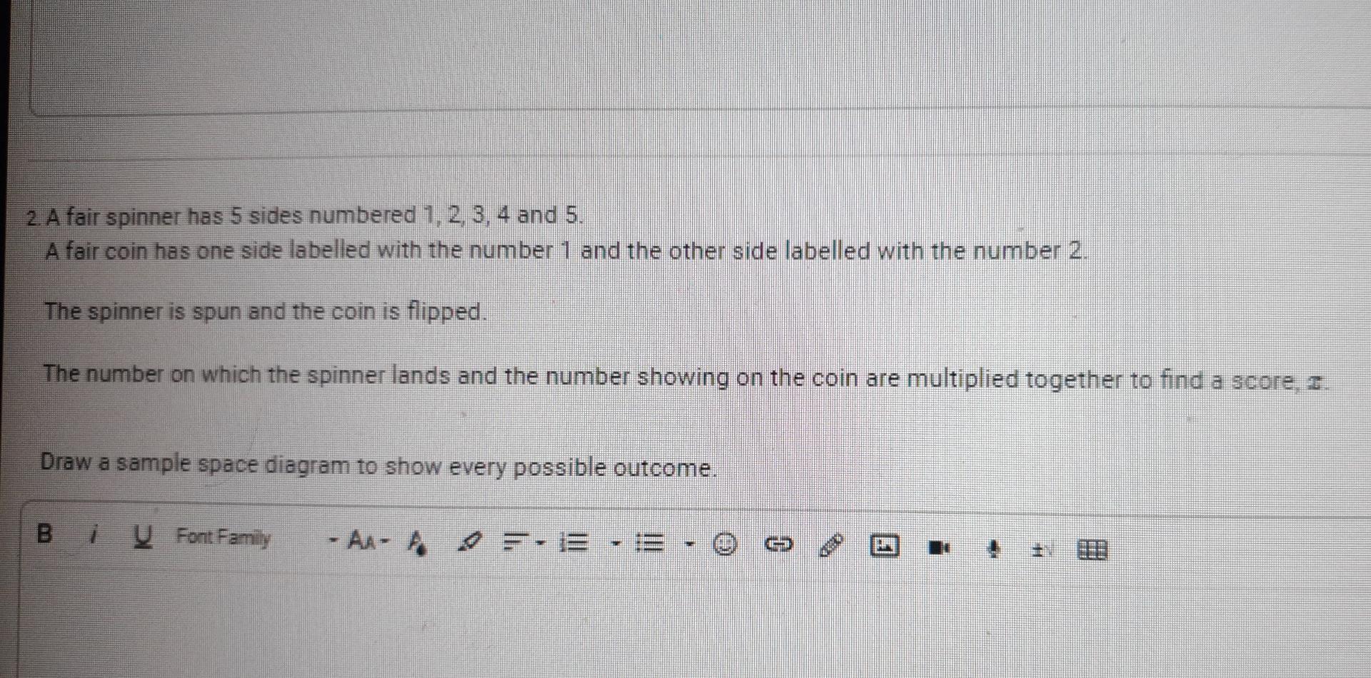 Solved 2. A fair spinner has 5 sides numbered 1, 2, 3, 4 and | Chegg.com