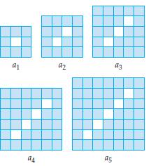 Solved: Determine the nth-term formula for the number of square ti ...