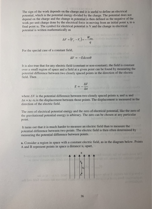 Solved The sign of the work depends on the charge and it is | Chegg.com