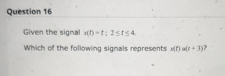 Solved Question 16 Given the signal x(t) = t; 2 | Chegg.com