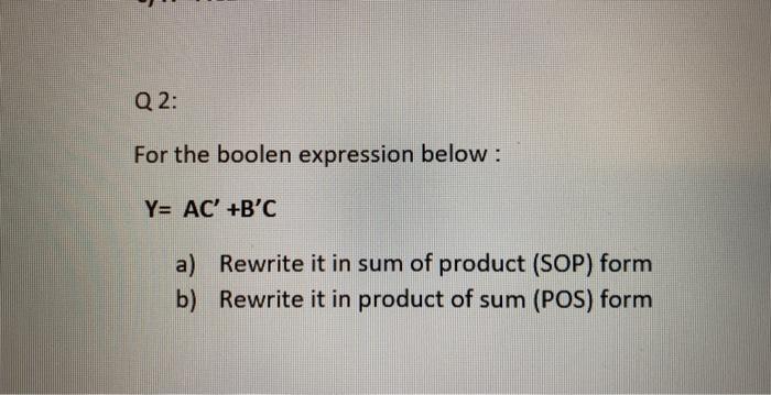 Solved For The Boolen Expression Below Yac′b′c A 0335