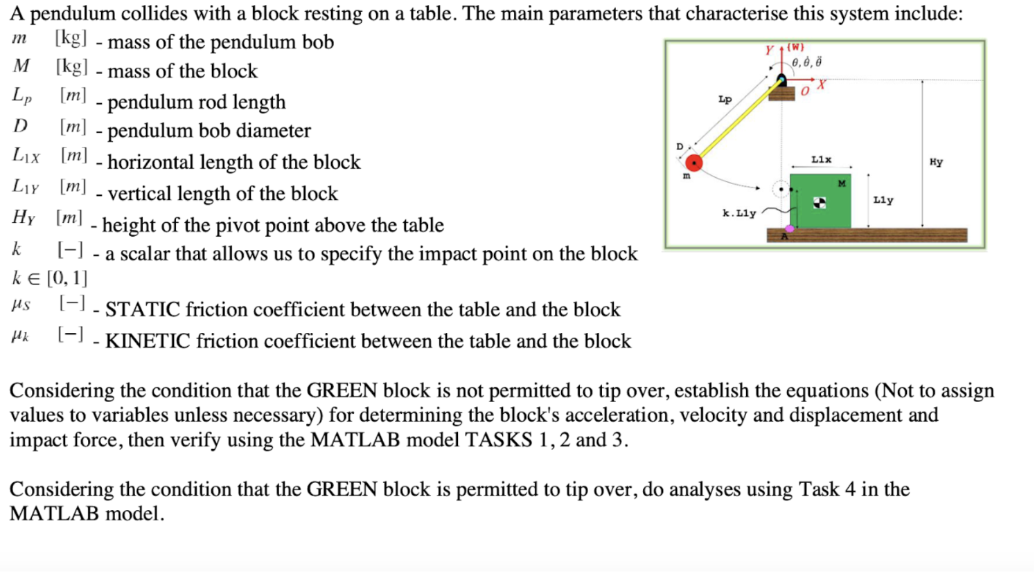 Solved A pendulum collides with a block resting on a table. | Chegg.com