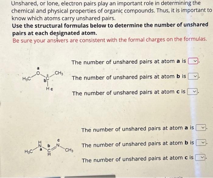 Solved Unshared, or lone, electron pairs play an important | Chegg.com
