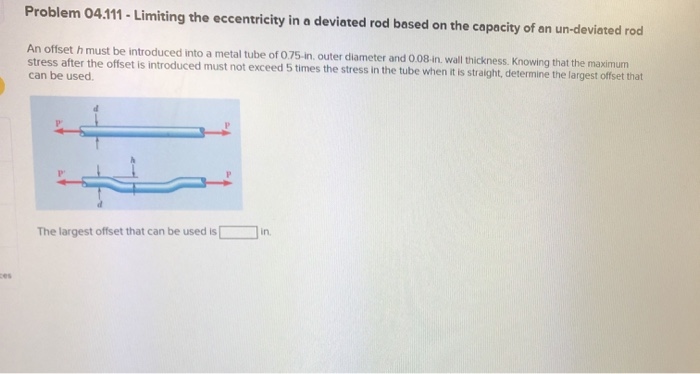 Solved Problem 04.111 - Limiting the eccentricity in a | Chegg.com