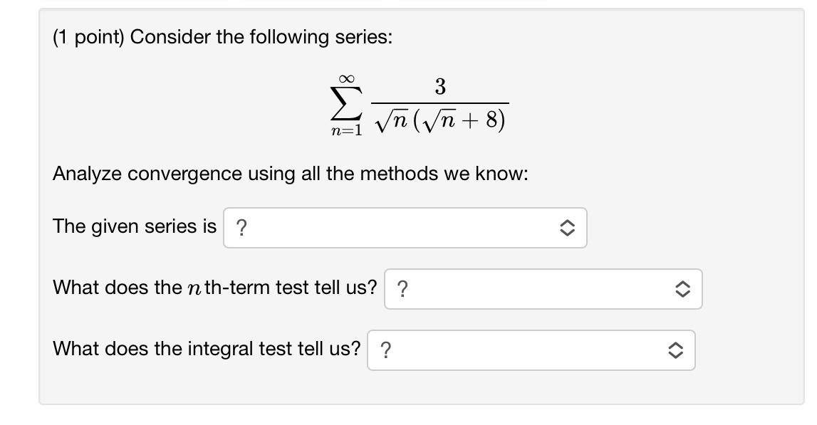 Solved (1 point) Consider the following | Chegg.com Solved (1 point) Consider the following | Chegg.com