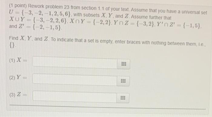 Solved (1 point) Rework problem 23 from section 1.1 of your | Chegg.com