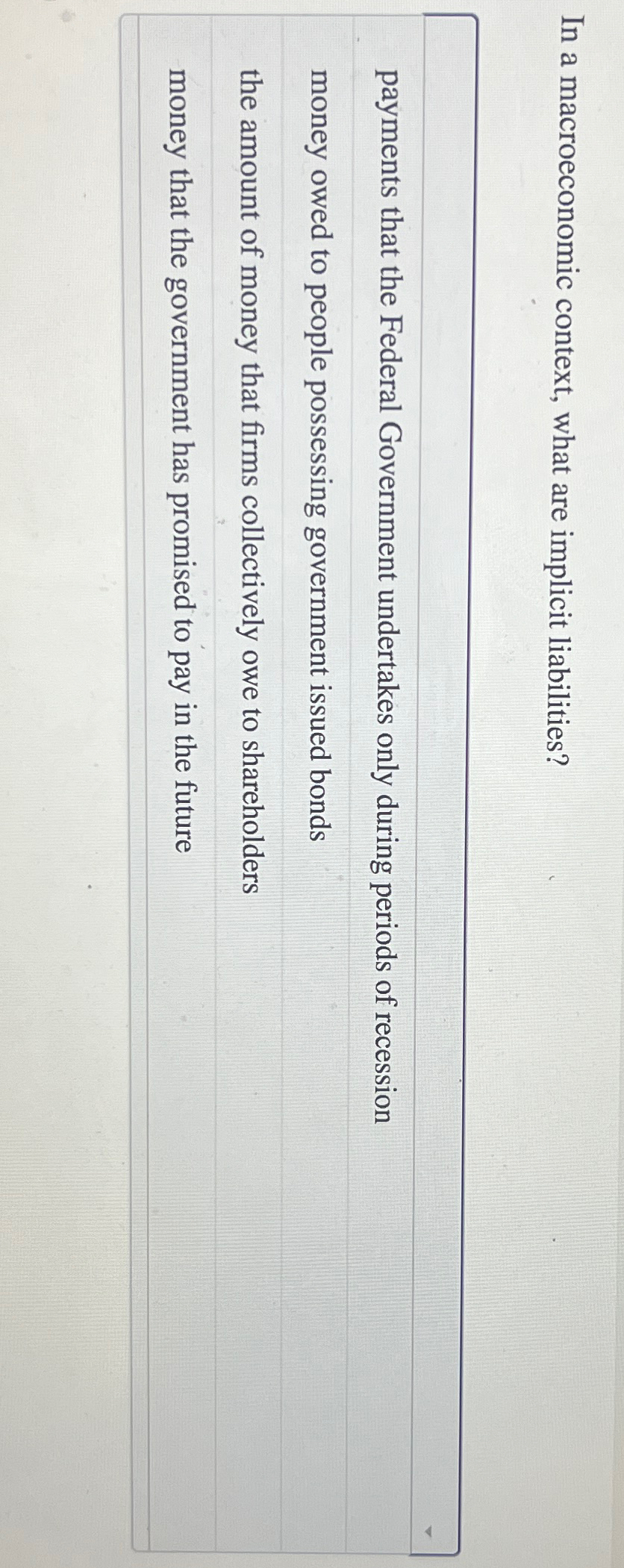 Solved In a macroeconomic context, what are implicit | Chegg.com