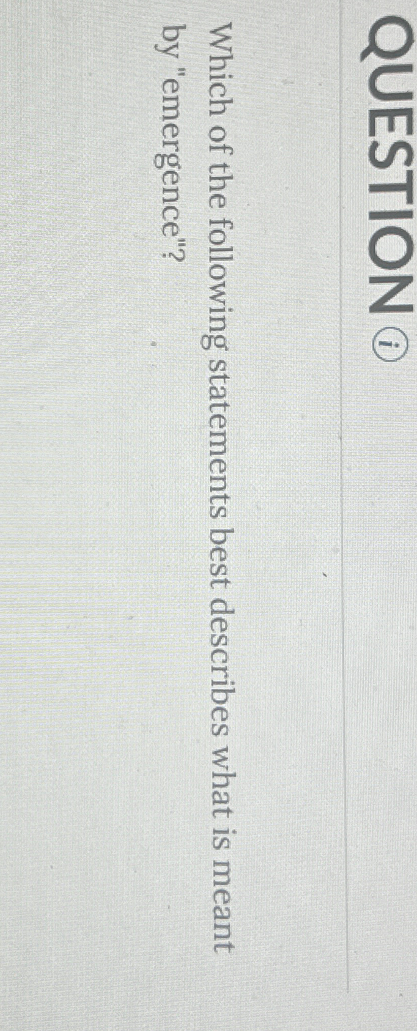 Solved QUESTION (i)Which of the following statements best | Chegg.com