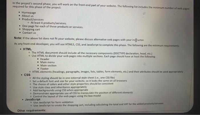 Solved Your course project will be to design and build a | Chegg.com