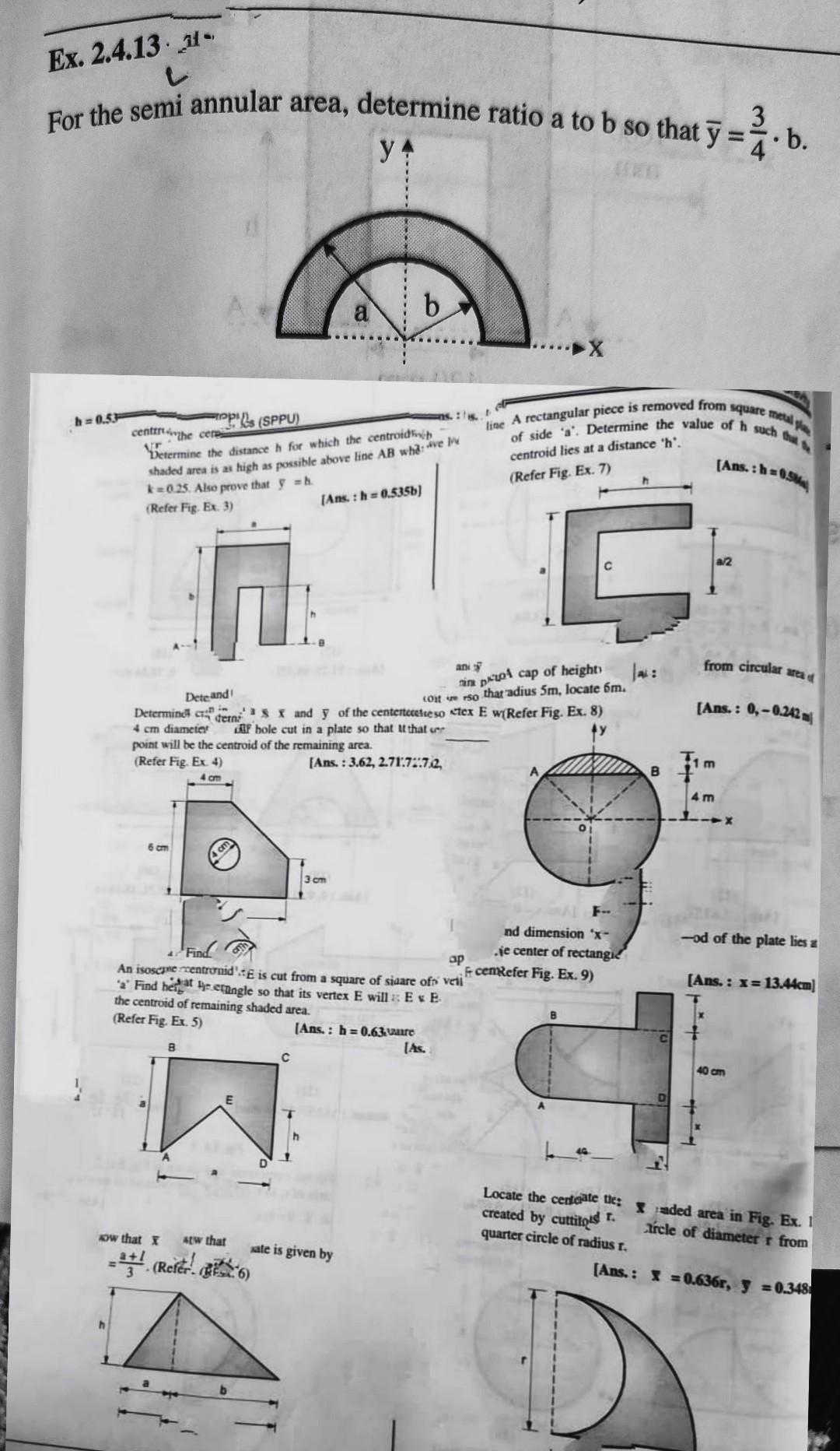 Solved Ex. 2.4.13. 21- For the semi annular area, determine | Chegg.com