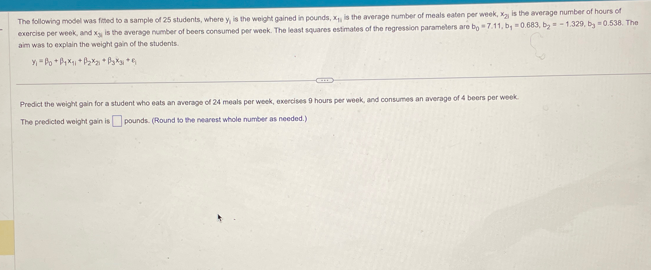 Solved The following model was fitted to a sample of 25 | Chegg.com