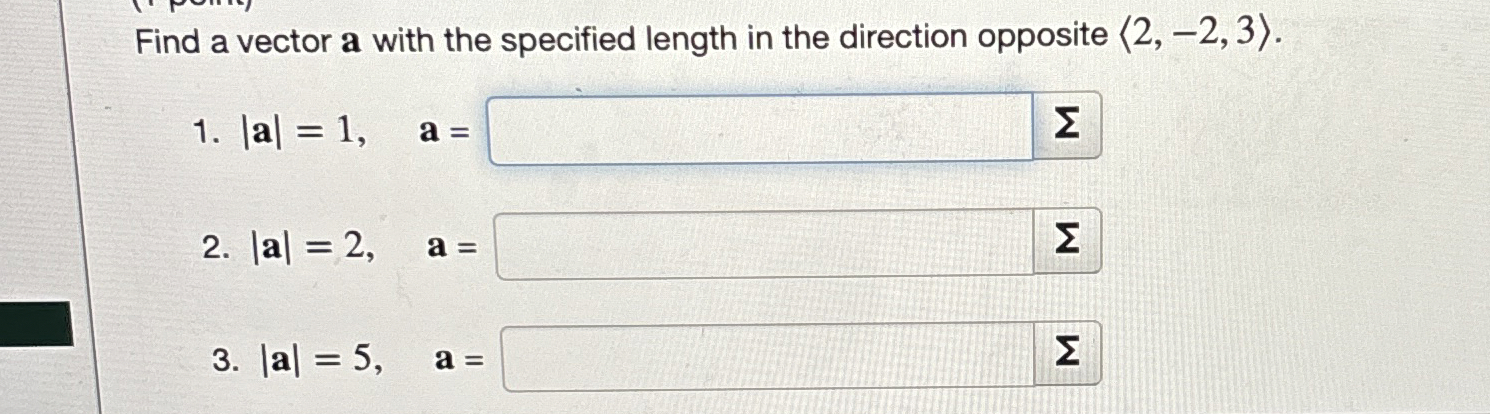 Solved Find a vector a with the specified length ﻿in the | Chegg.com