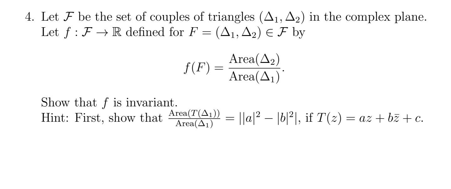Solved Let \( G=\{T(z)=a z+b \bar{z}+c: a, b, c \in | Chegg.com