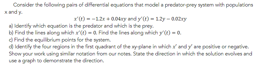 Solved Consider The Following Pairs Of Differential