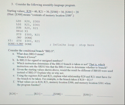 Solved Consider the following assembly-language | Chegg.com