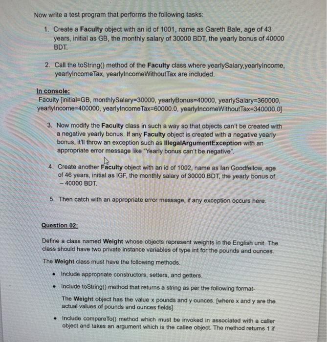Solved Question 01: Implement the following UML class | Chegg.com