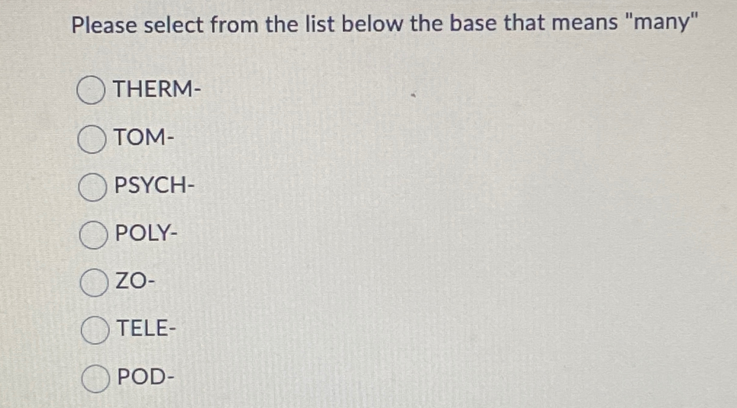 Solved Please select from the list below the base that means | Chegg.com