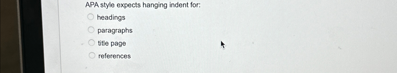 Solved APA style expects hanging indent | Chegg.com