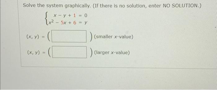 Solved Solve the system graphically. (If there is no | Chegg.com
