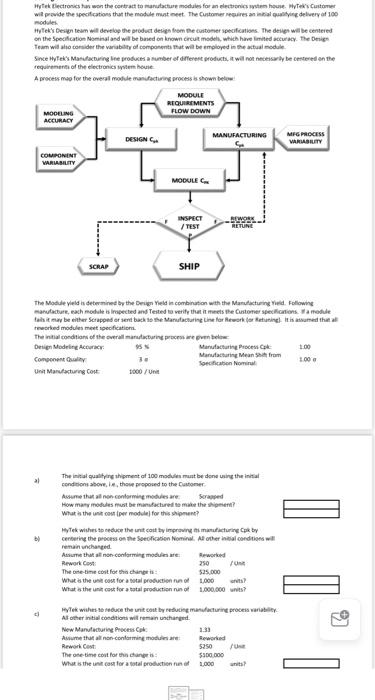 Solved wid provide the specifations that the mod le mut | Chegg.com
